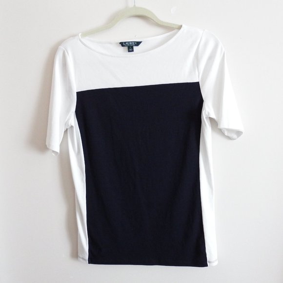 Lauren Ralph Lauren | Tops | Lauren Ralph Lauren Navywhite Color Block ...